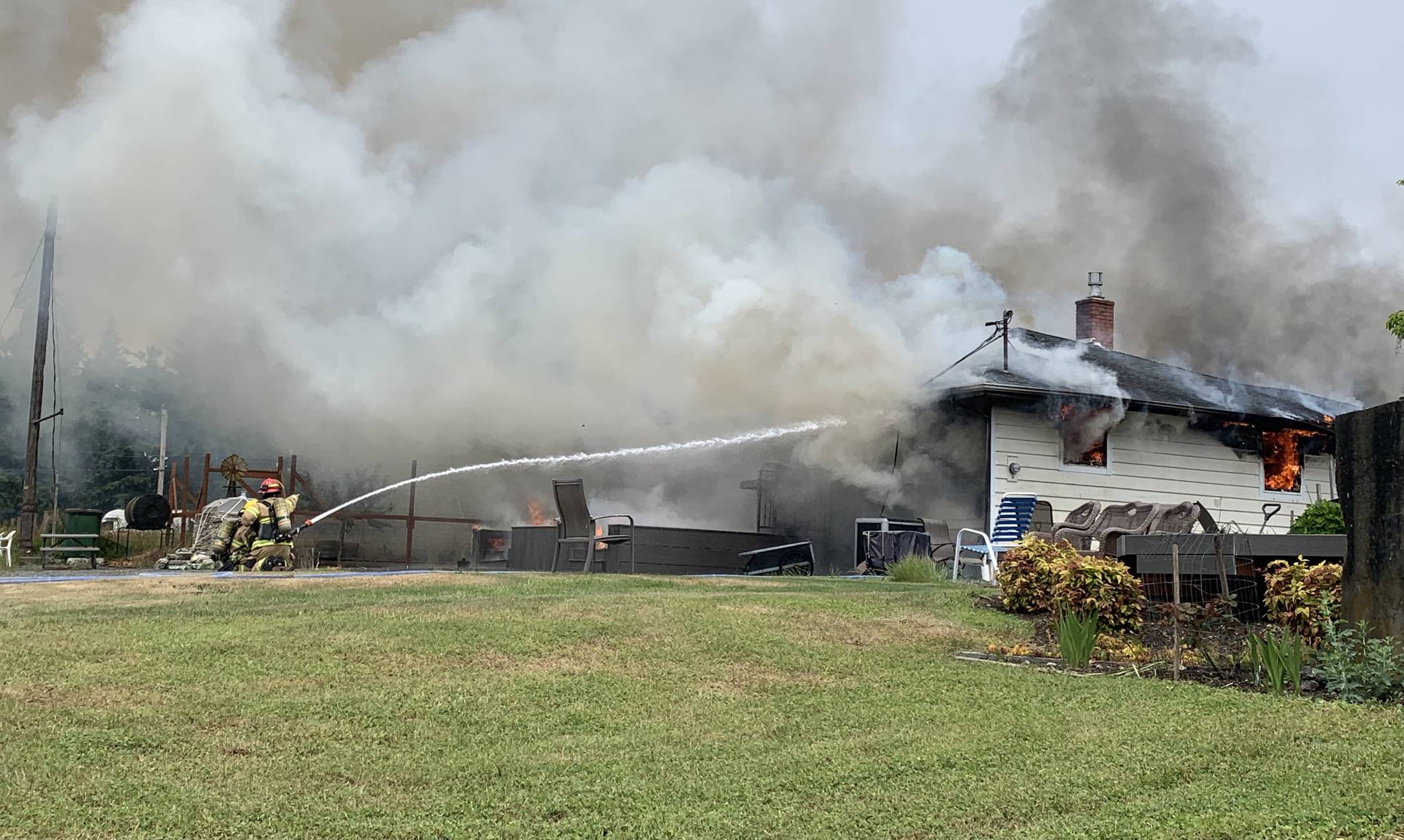 Man hurt in Clinton fire that consumes residence | Whidbey News-Times