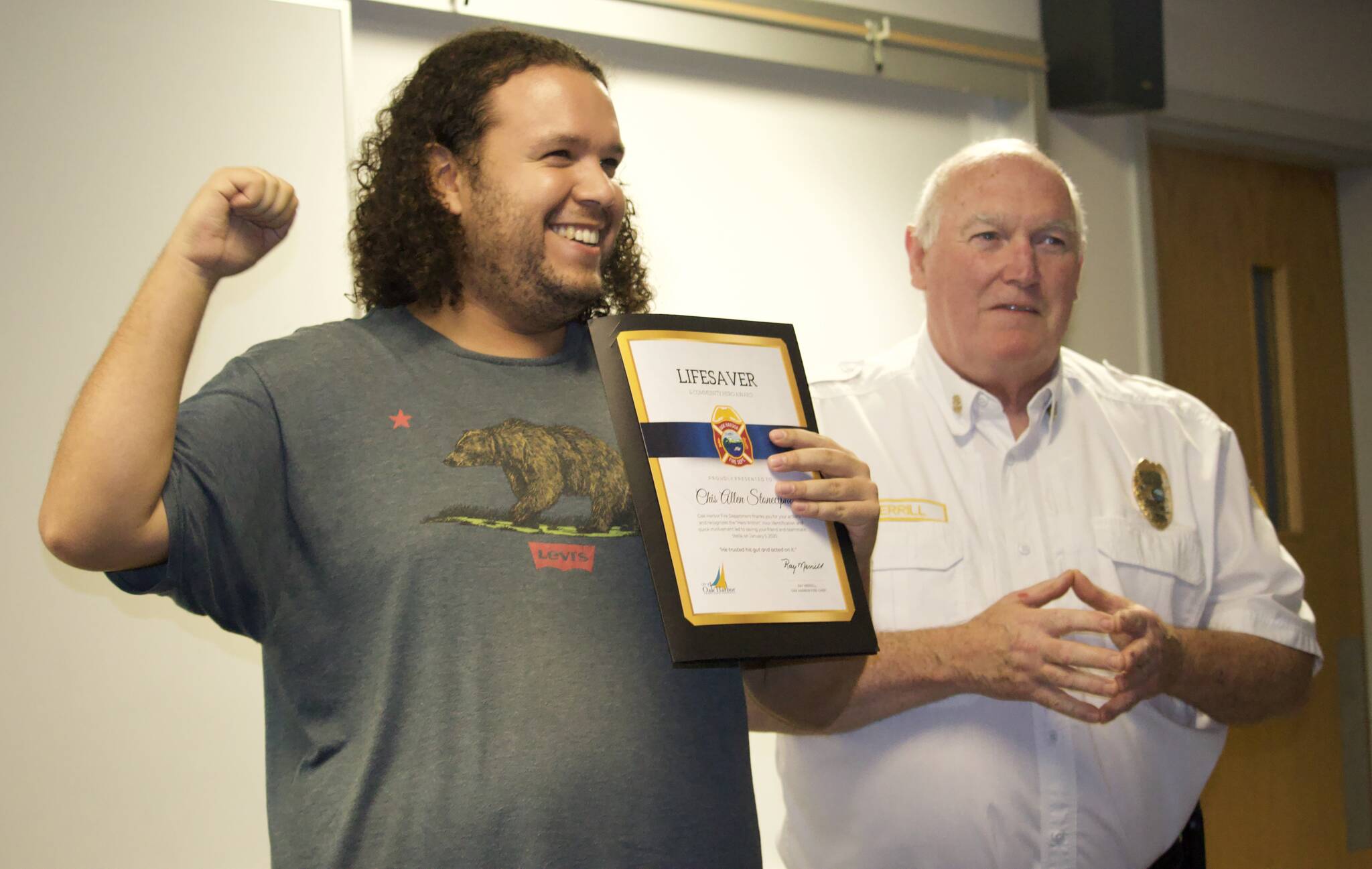 Fire department presents lifesaver award | Whidbey News-Times