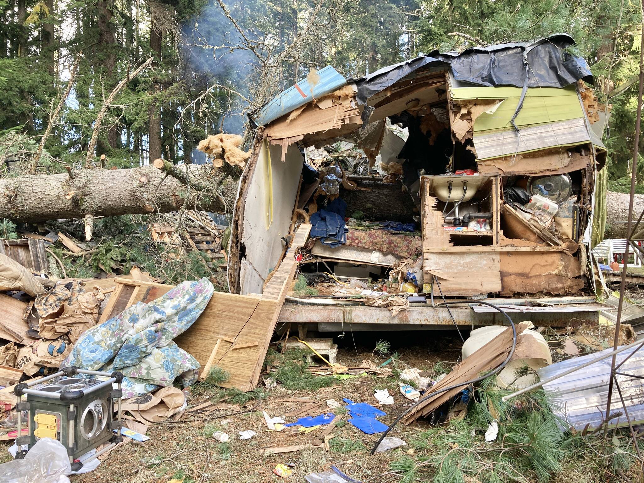 Tree crushes South Whidbey travel trailer | Whidbey News-Times