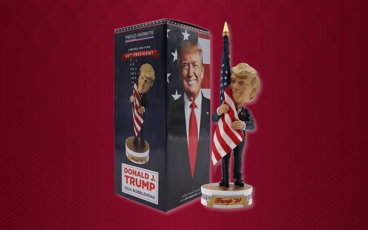 Trump Hugging The Flag Bobblehead Reviews: Legit Commemorative Souvenir ...